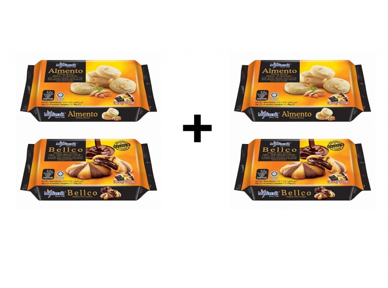 Mini Gift Pack SERIES ( 2 BELLCO - Belgium Choc Cookies + 2 ALMENTO ...