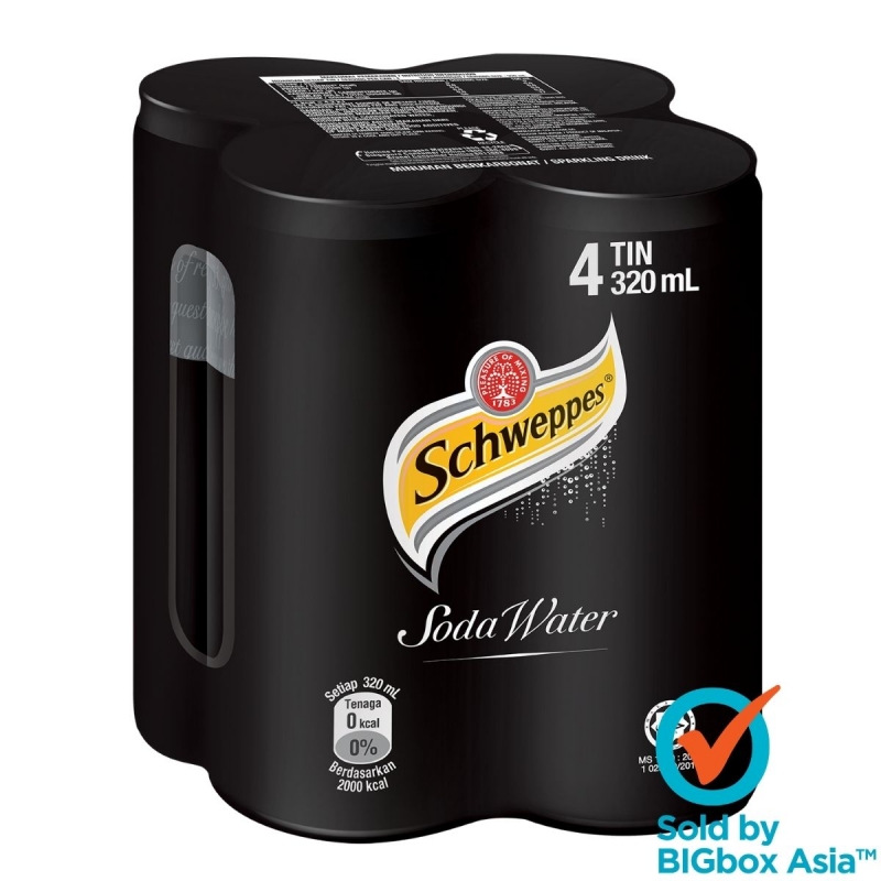 [BUNDLE 12] Schweppes Soda Water Can 320ml 4 x 3