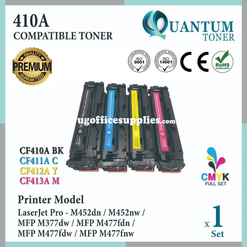 ( Full Set ) HP 410A / CF410A Black + CF411A Cyan + CF412A Yellow + CF413A Magenta High Quality ...
