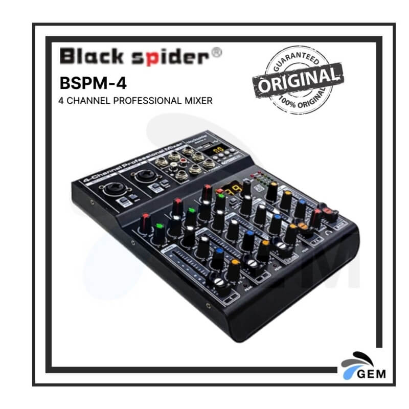 BLACK SPIDER 4 Channel Professional Mixer (BSPM-4)